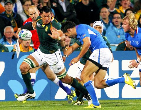 RUGBY WORLD CUP: Record-shattering ’Boks run rampant - Taipei Times