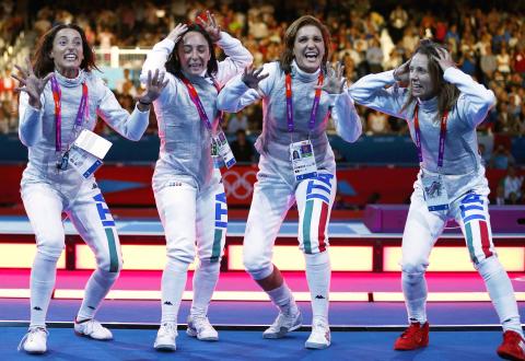 London 2012 Olympics: Italian foilists dominate to grab gold - Taipei Times