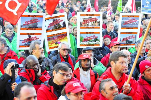 Europe unites in anti-austerity protests - Taipei Times