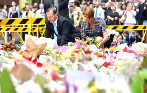 Australians mourn siege victims of ‘disturbed’ man - Taipei Times