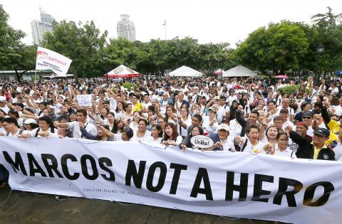 Marcos burial plan sparks Manila rally - Taipei Times