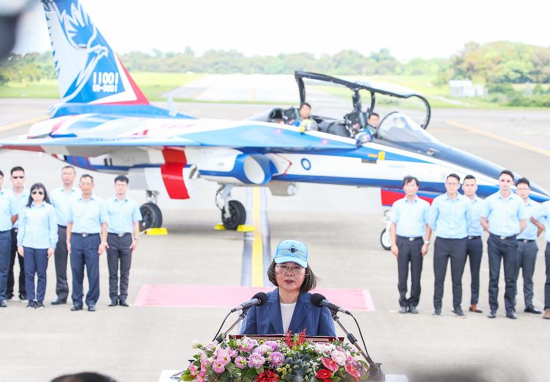 President lauds launch of first local trainer jet - Taipei Times
