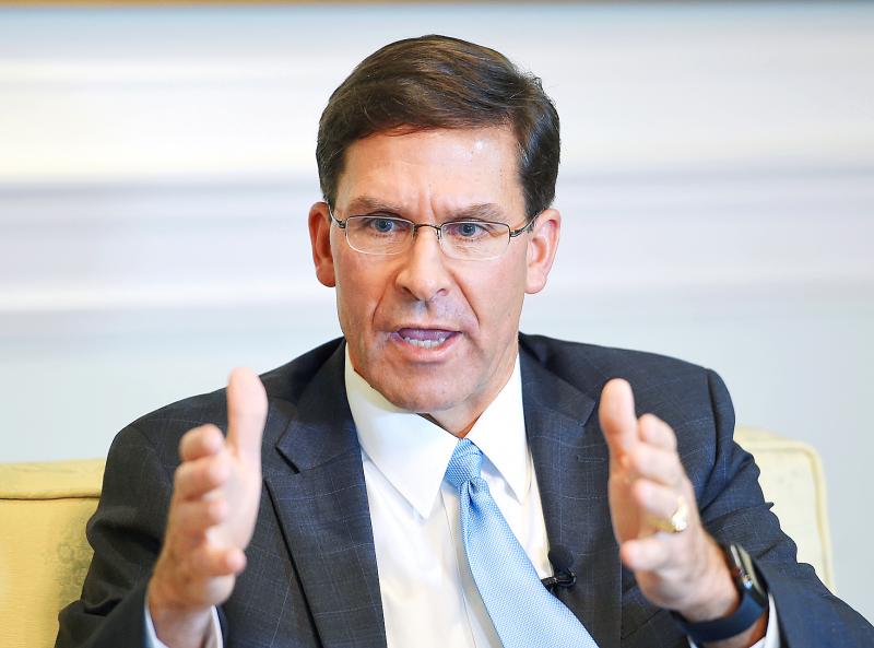 Esper to relay Taiwan’s concern over arm sales - Taipei Times