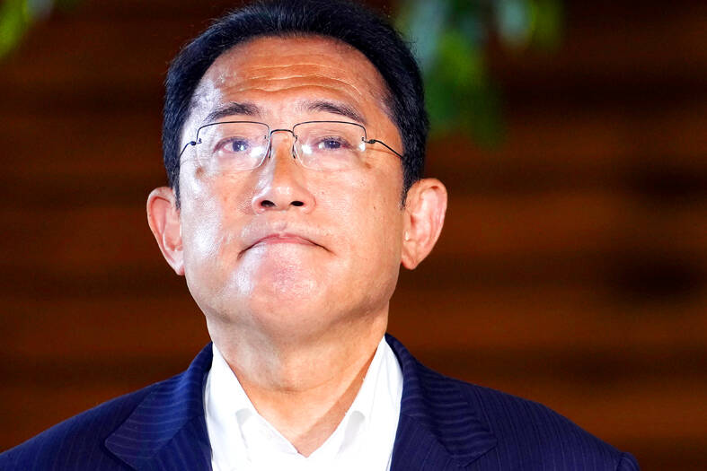Kishida’s support hit by questions over church, virus - Taipei Times