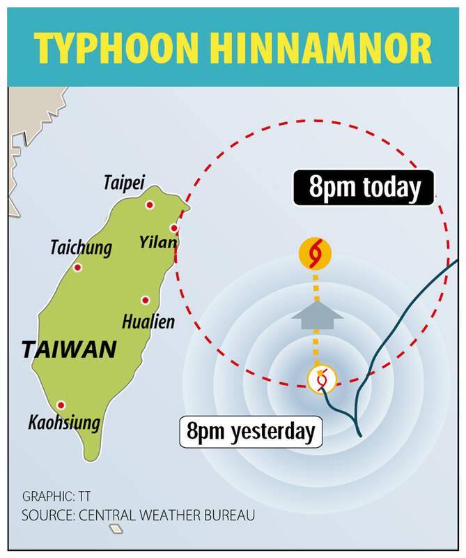 Land warning mulled over Hinnamnor - Taipei Times