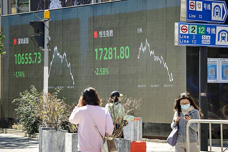 Chip stocks tumble as tech curbs grow - Taipei Times