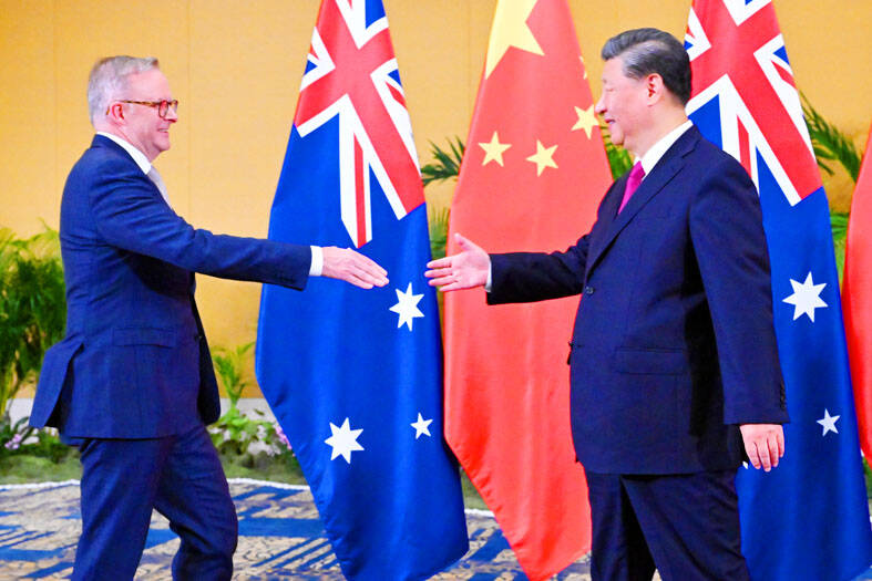 Albanese raises trade ‘blockages’ with China’s Xi - Taipei Times