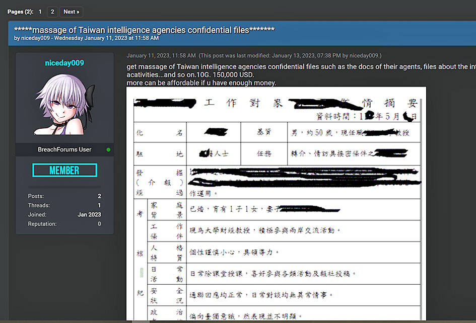 Second set of classified documents allegedly for sale - Taipei Times
