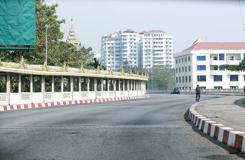 Myanmar’s streets empty in protest on coup anniversary - Taipei Times