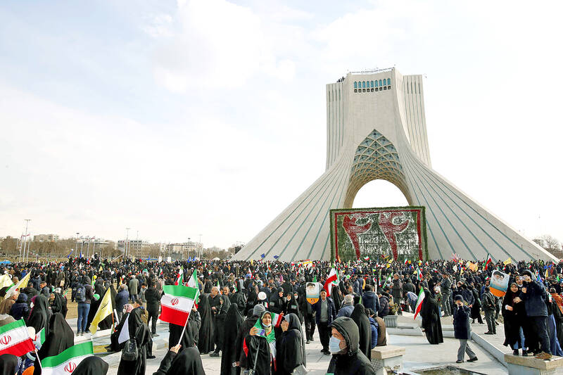 Iran marks revolution, as hackers disrupt broadcast - Taipei Times
