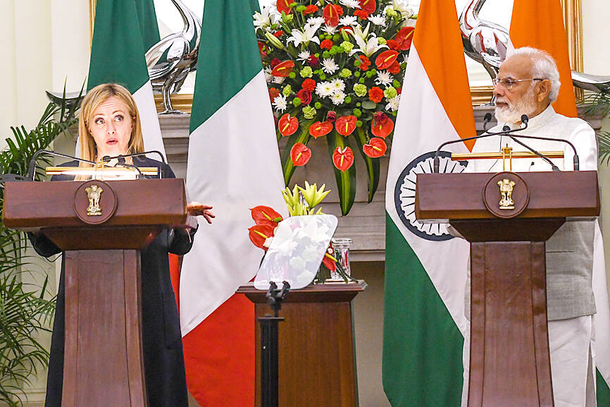 Modi calls for unity over Ukraine at G20 - Taipei Times