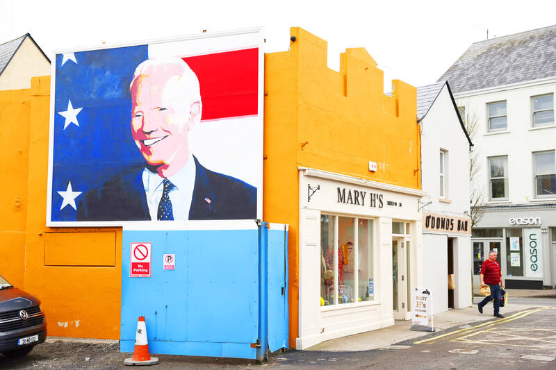 Irish towns prepare warm welcome for Biden - Taipei Times