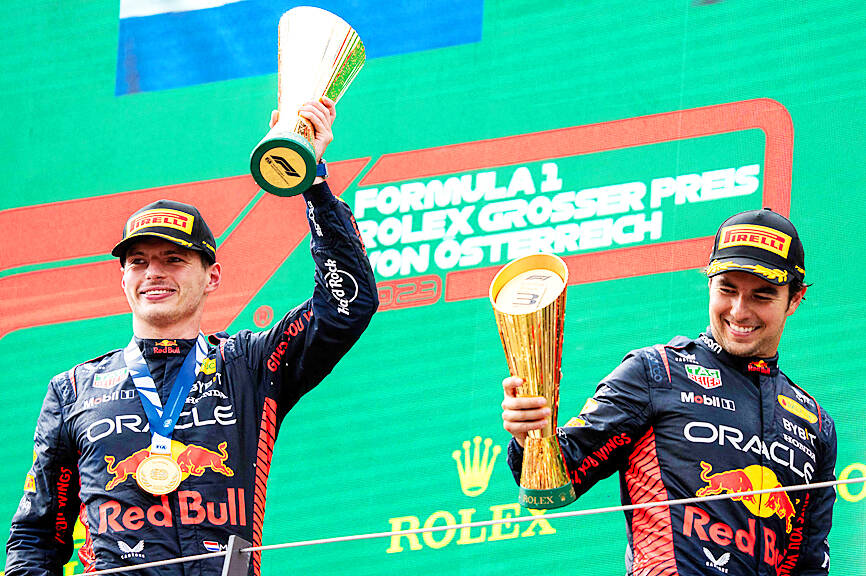 Verstappen wins Austria to complete Spielberg sweep - Taipei Times
