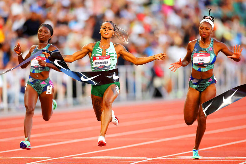 Charleston surprises, Richardson triumphs in women’s 100m - Taipei Times