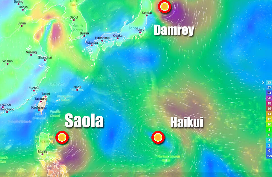 Typhoon Saola likely to miss Taiwan: CWB - Taipei Times