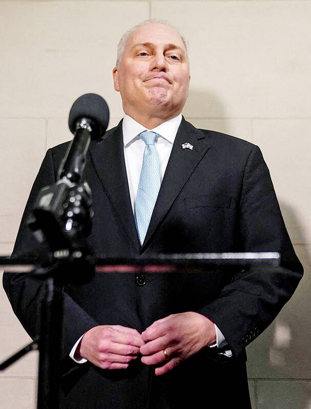 Scalise faces tough test to win support as House speaker - Taipei Times