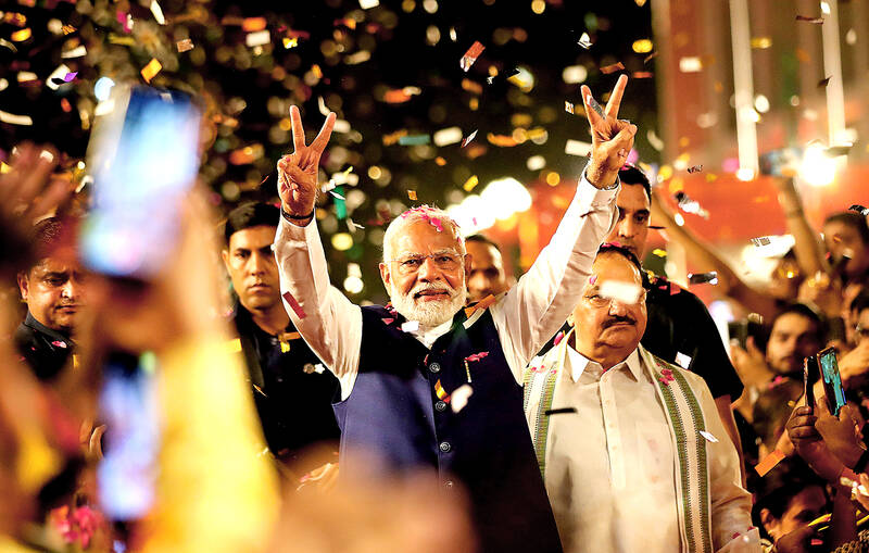 India’s Modi set for tougher third term - Taipei Times