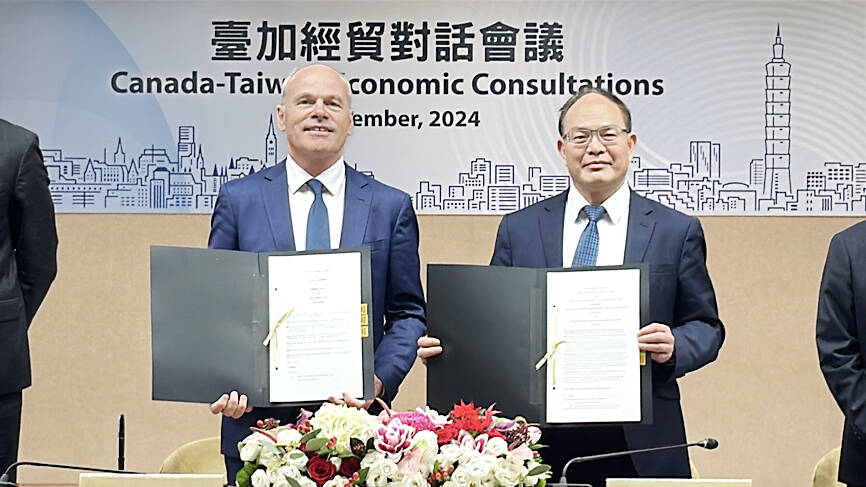 Taiwan-Canada customs agreement signed - Taipei Times
