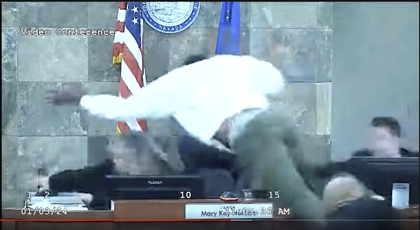 Man who jumped a desk to attack judge sentenced - Taipei Times