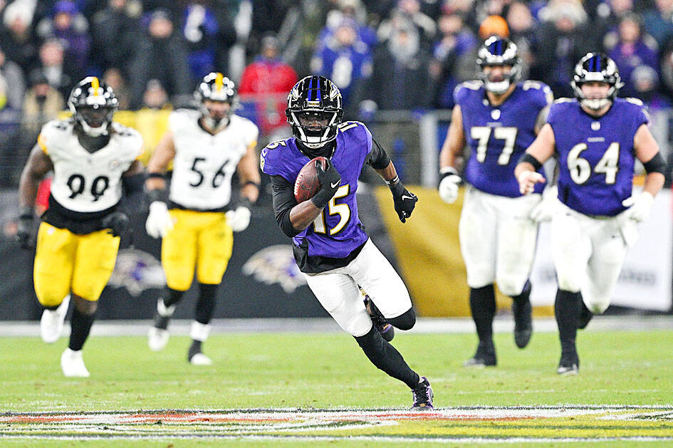 The Ravens run over the rival Steelers 28-14 - Taipei Times